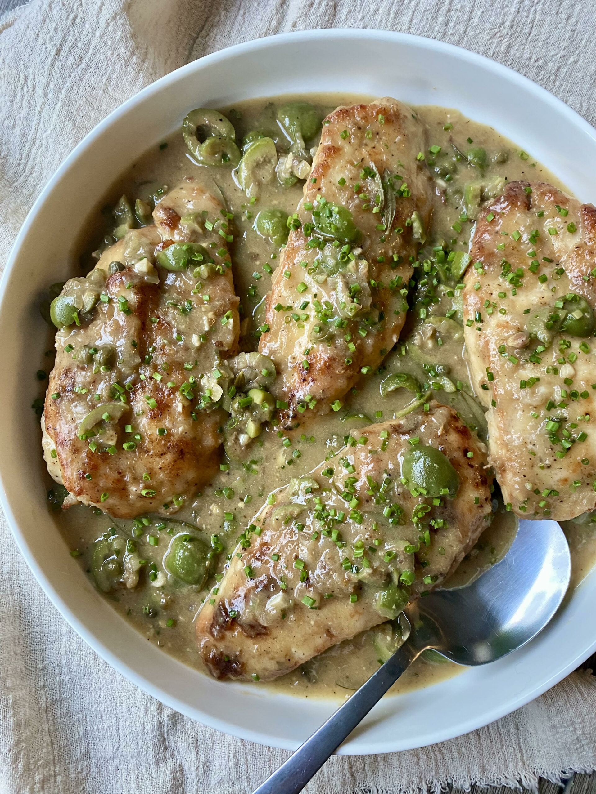 Lemony Chicken with Olives and Capers - Sacha Served What